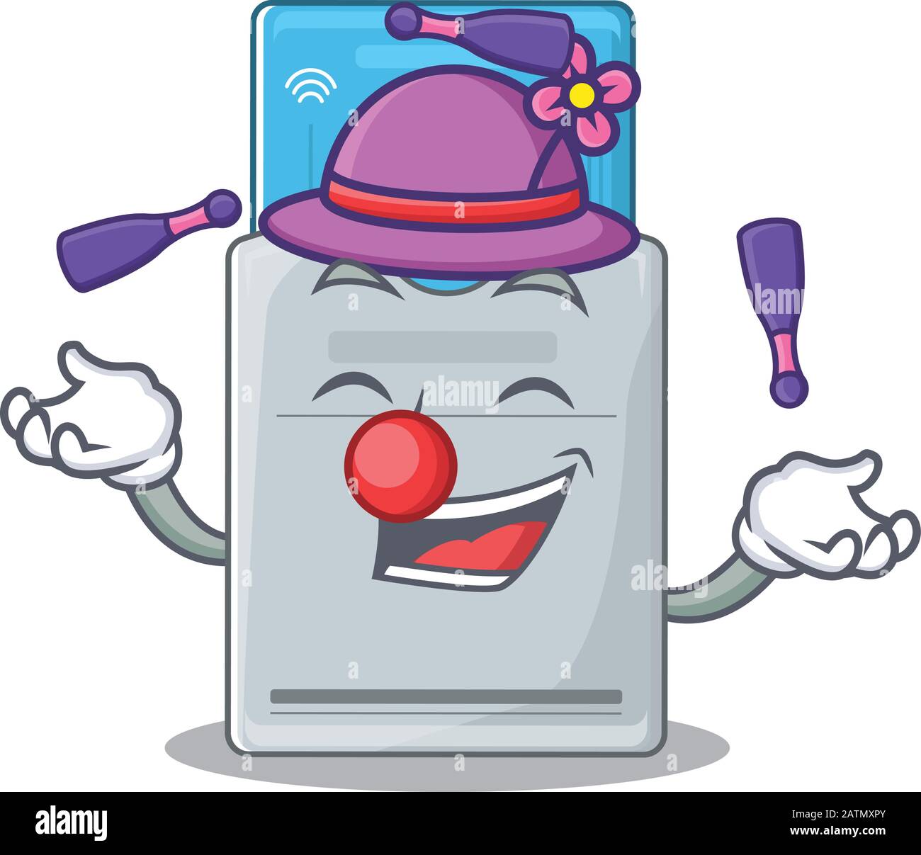 Smart key card cartoon character design playing Juggling Stock Vector ...