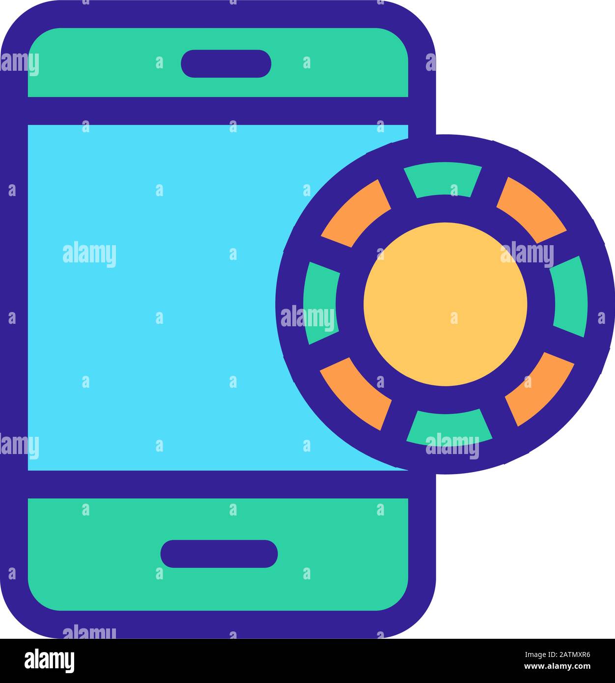 Game on the phone icon vector. Isolated contour symbol illustration Stock Vector Image & Art - Alamy