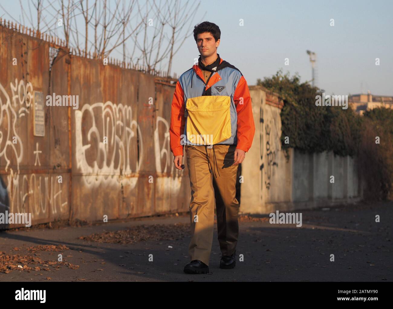 MILAN, Italy: 12 January 2020: Marc Forne street style outfit before ...