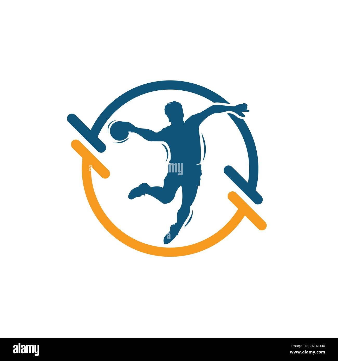 Handball player. Isolated white background. EPS file available Stock ...