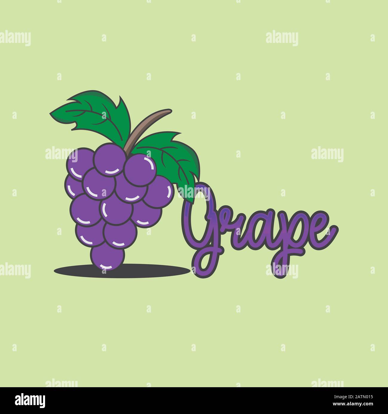 Popular grapes bunch vector icon and simple flat symbol for web and ...