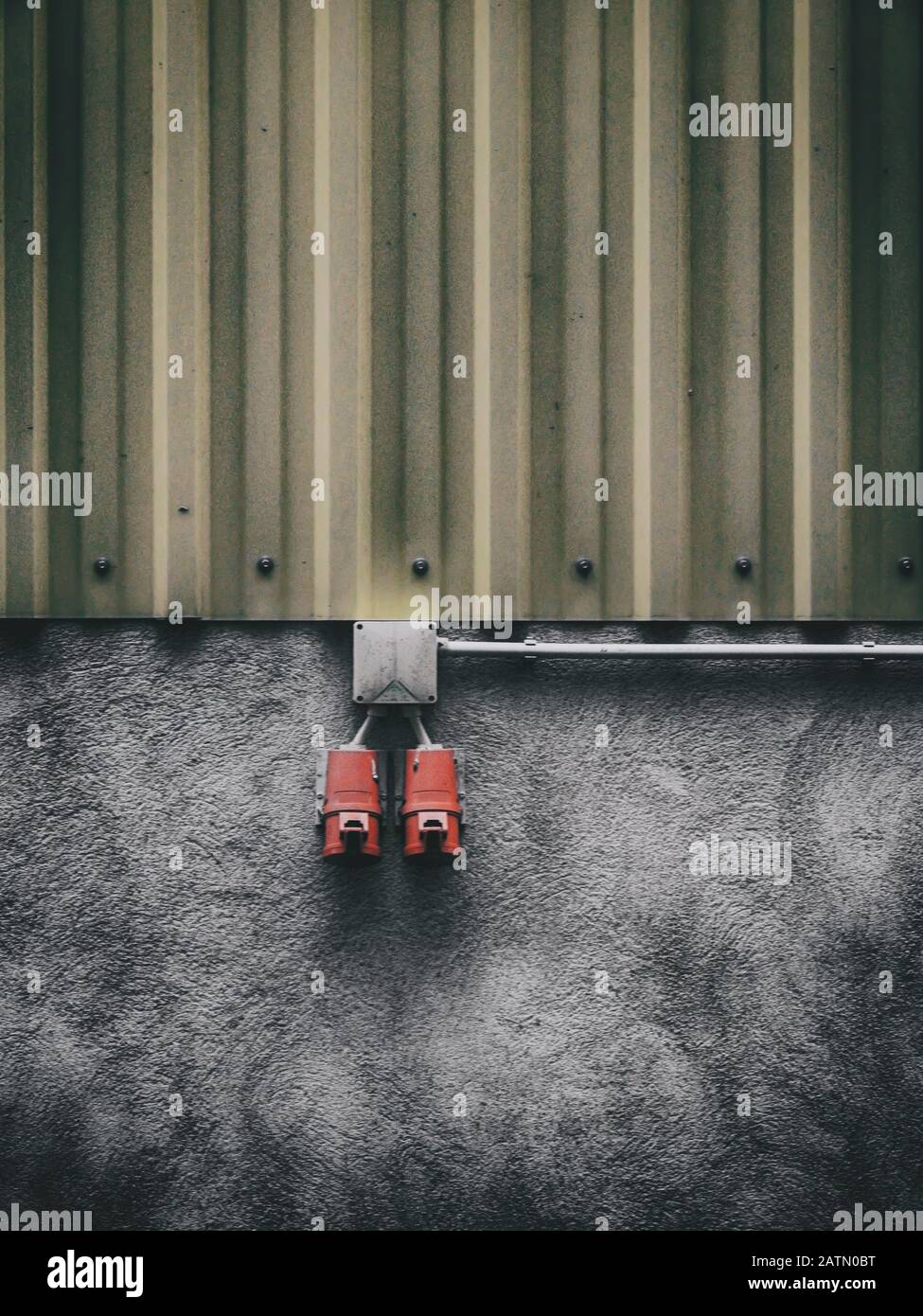 Heavy current socket on a wall Stock Photo - Alamy