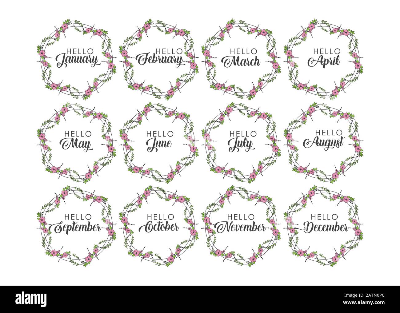 Calligraphy words for calendars and organizers. Calligraphy words for ...