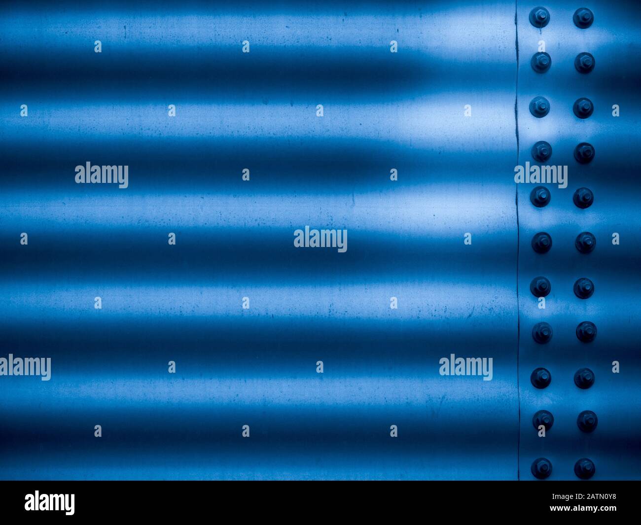 Blue corrugated iron closeup background Stock Photo - Alamy