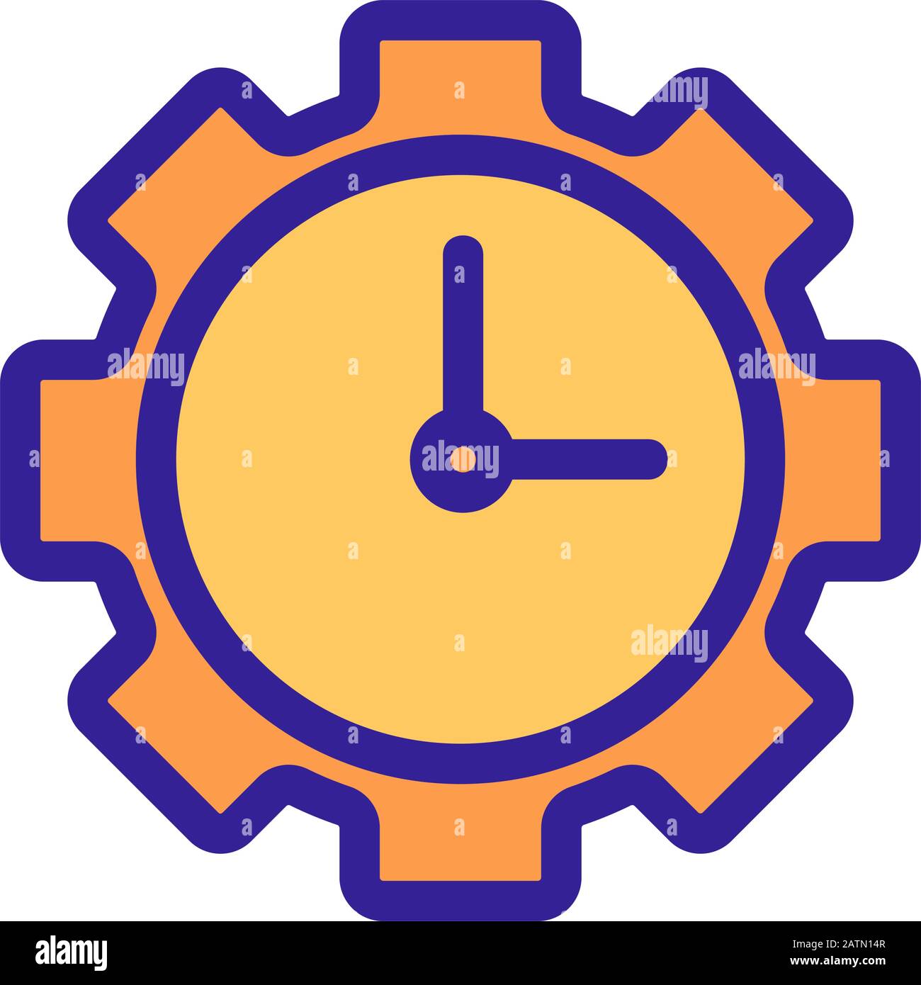Setting the time icon vector. Isolated contour symbol illustration ...
