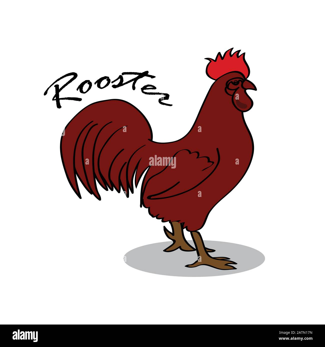 Rooster vector icon modern and simple flat symbol for web site, mobile ...