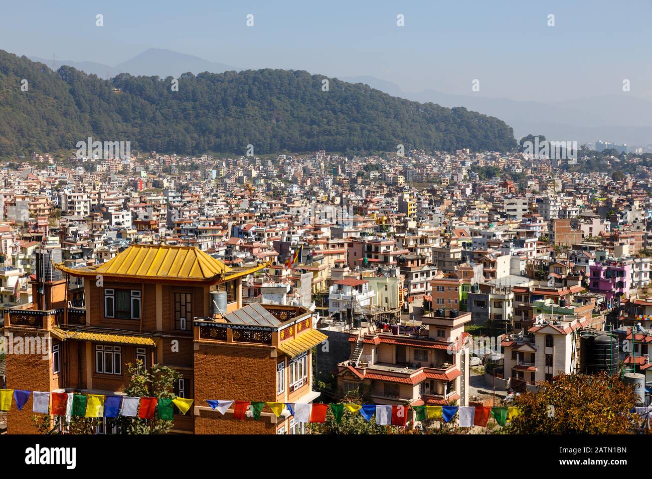 Panoramic view to Kathmandu city, Nagarjun, Nepal Stock Photo - Alamy