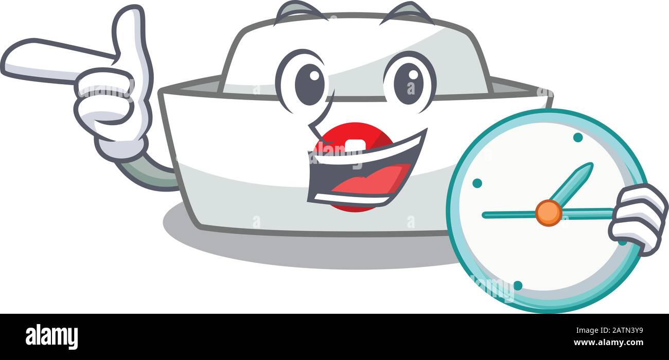 cartoon character style nurse hat having clock Stock Vector Image & Art ...