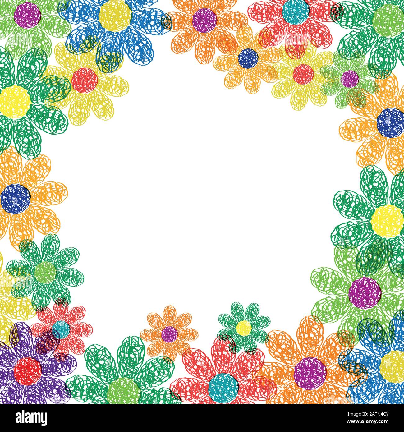 Spring Background. Hand drawn flowers Stock Vector Image & Art - Alamy