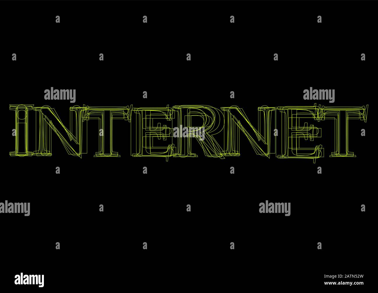 Vector word internet, green light on black background Stock Vector ...