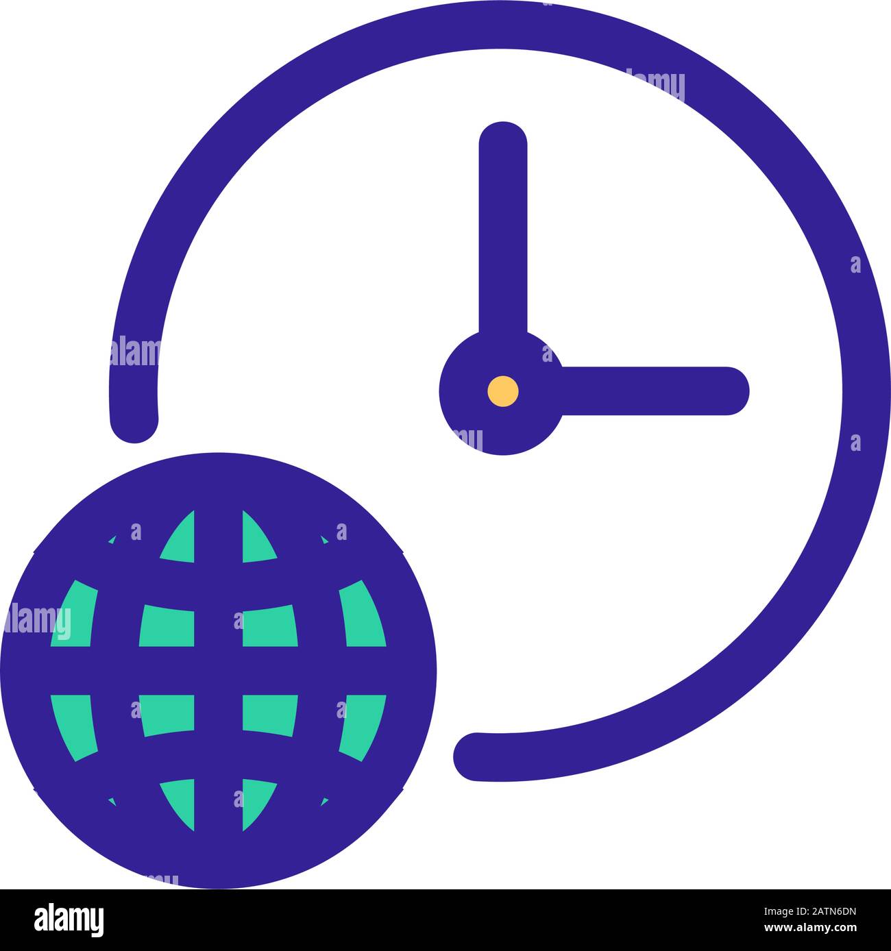 World time icon vector. Isolated contour symbol illustration Stock ...