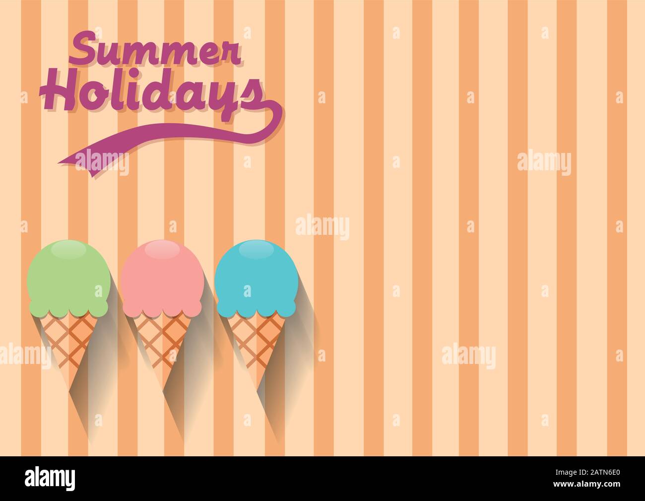 Vector abstract vintage ice cream, flat design background Stock Vector ...