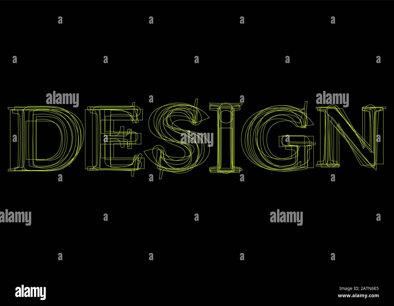 Vector word design, green light on black background Stock Vector Image ...