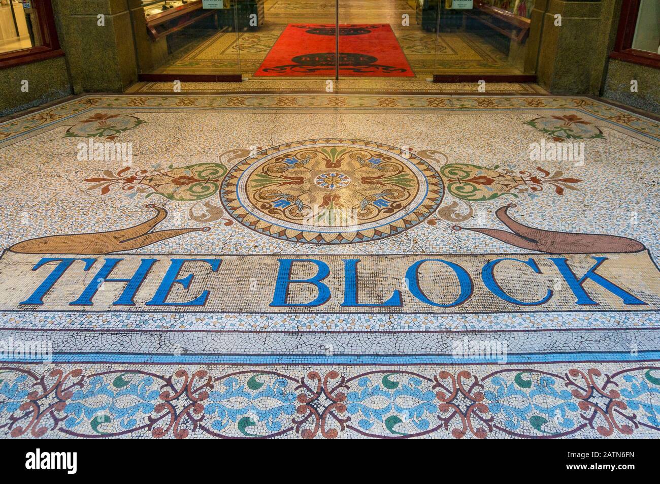 Melbourne, Australia - December 7, 2016: Victorian style mosaic on the ...