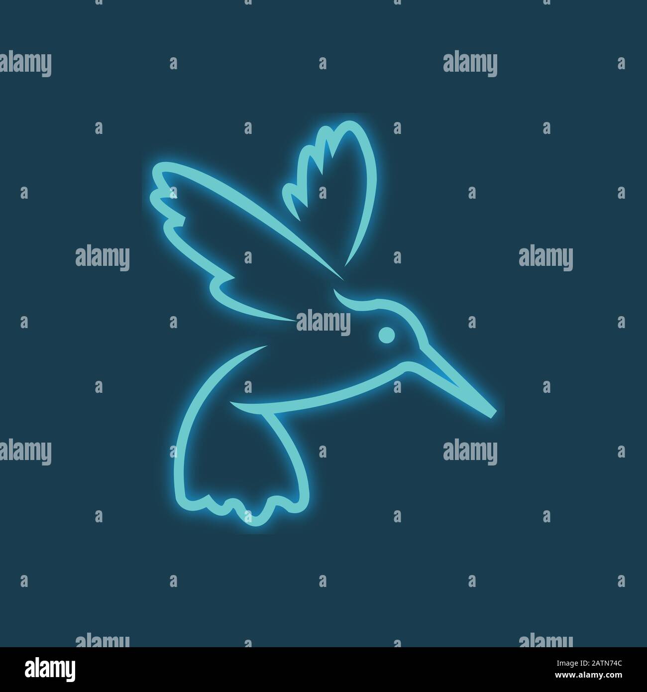 birds with spread flittering wings. Swallow, parrot or dove bird symbol ...