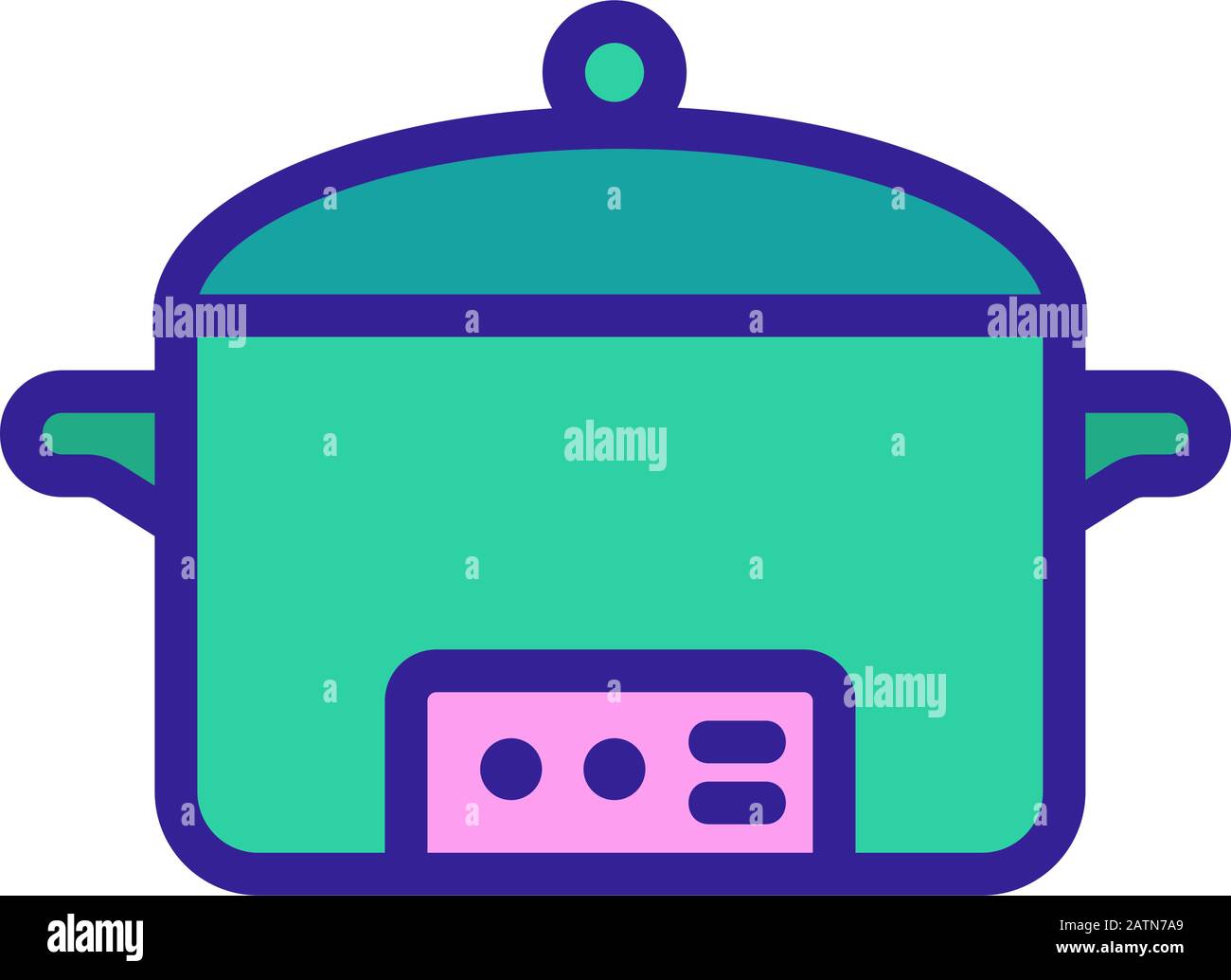 Slow cooker icon vector. Isolated contour symbol illustration Stock ...