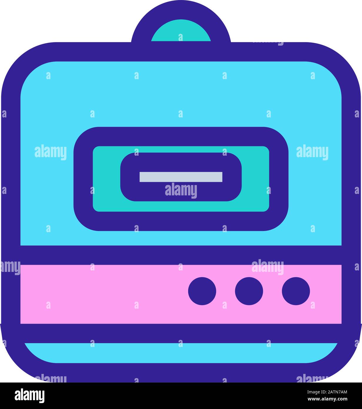 Slow cooker icon vector. Isolated contour symbol illustration Stock ...