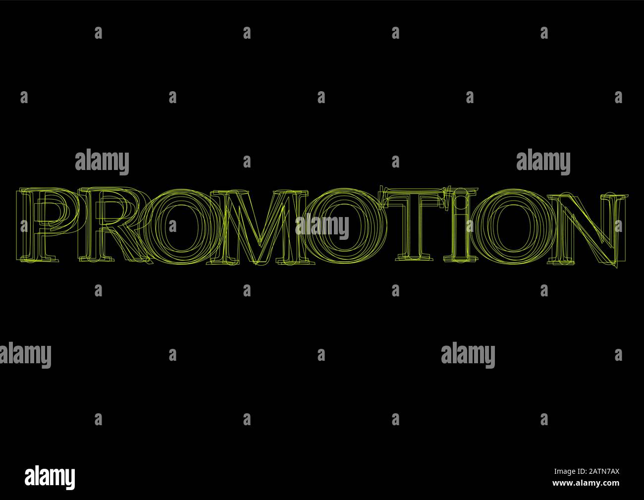 Vector word promotion, green light on black background Stock Vector ...