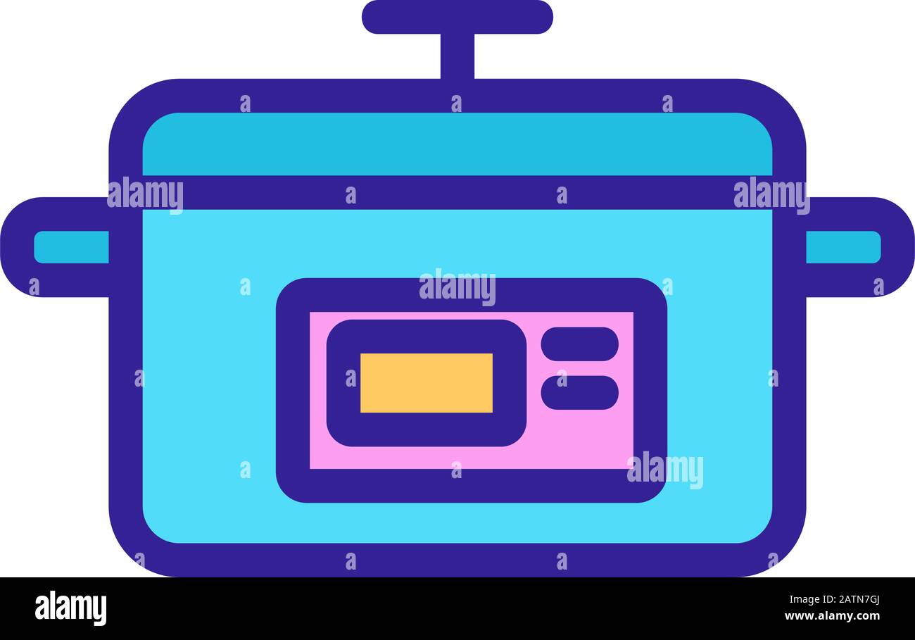 Slow cooker icon vector. Isolated contour symbol illustration Stock ...