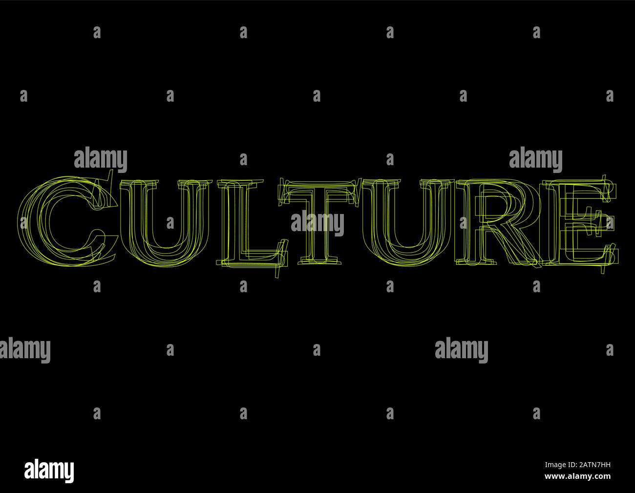 Vector word culture, green light on black background Stock Vector Image ...
