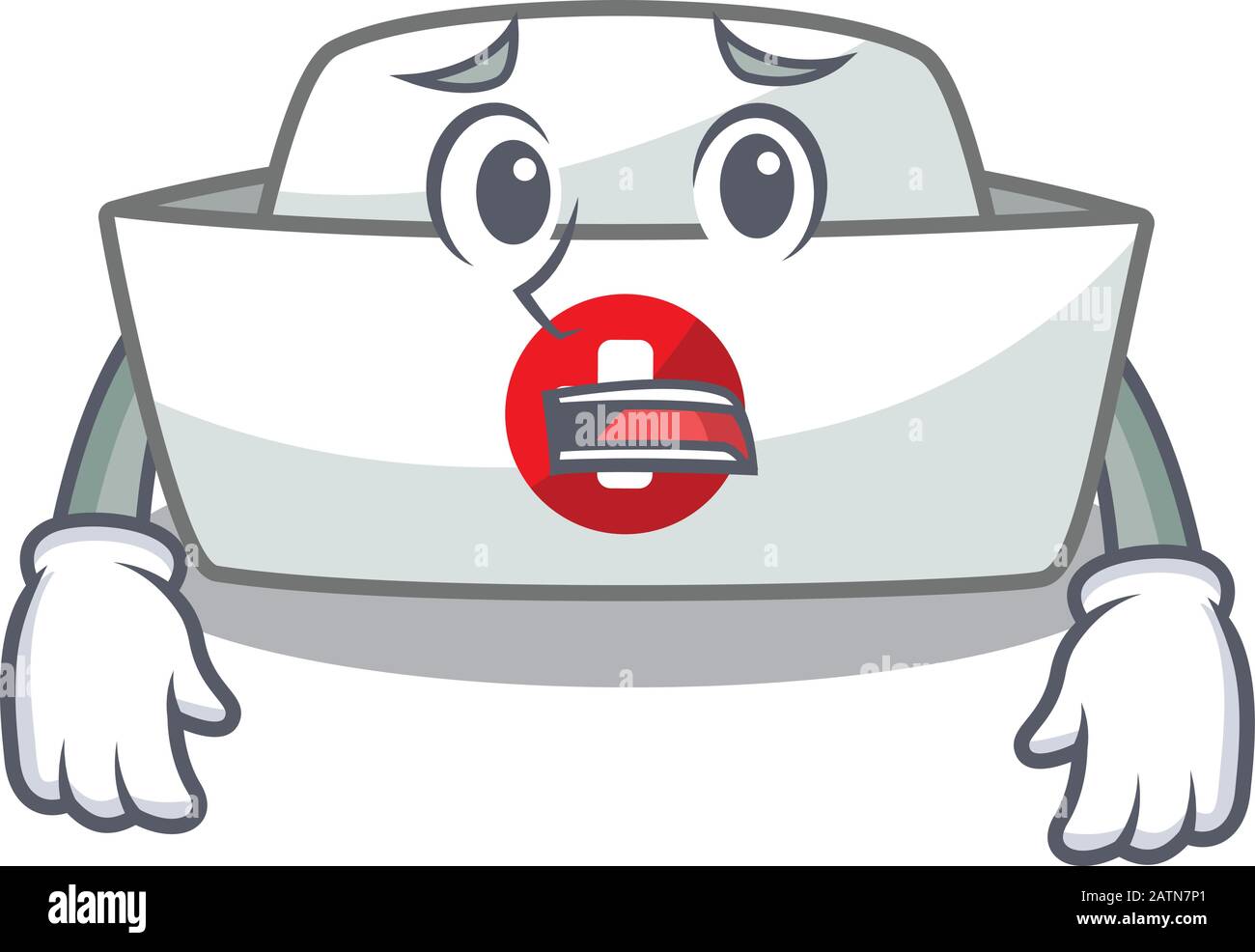 A picture of nurse hat showing afraid look face Stock Vector Image ...