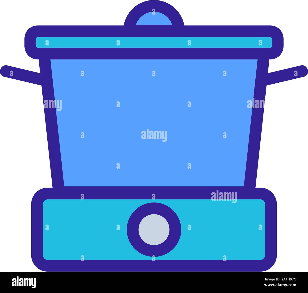 Slow cooker icon vector. Isolated contour symbol illustration Stock ...