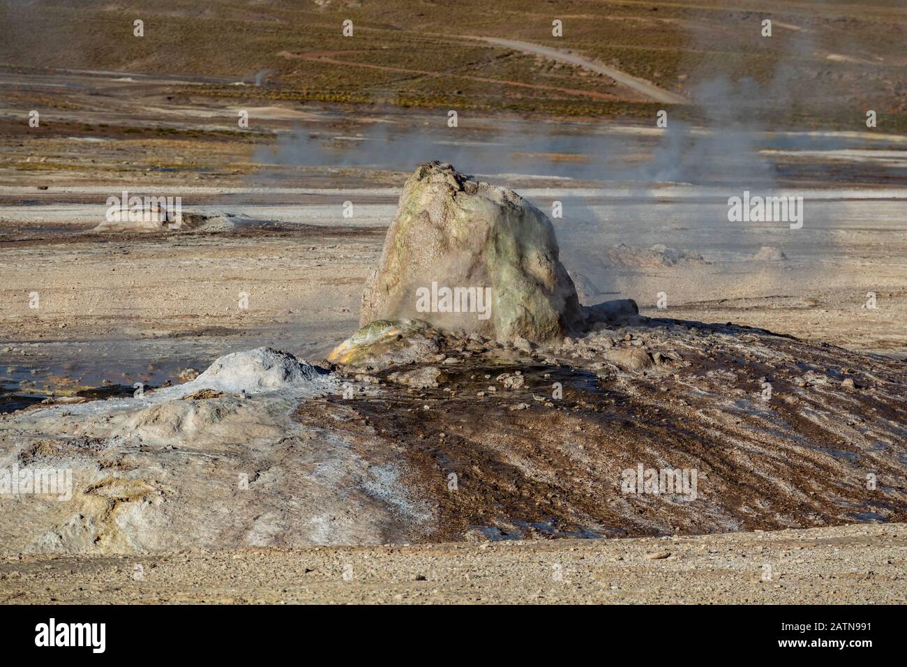 Active Geyser profile view in El Tatio, Atacama Stock Photo - Alamy