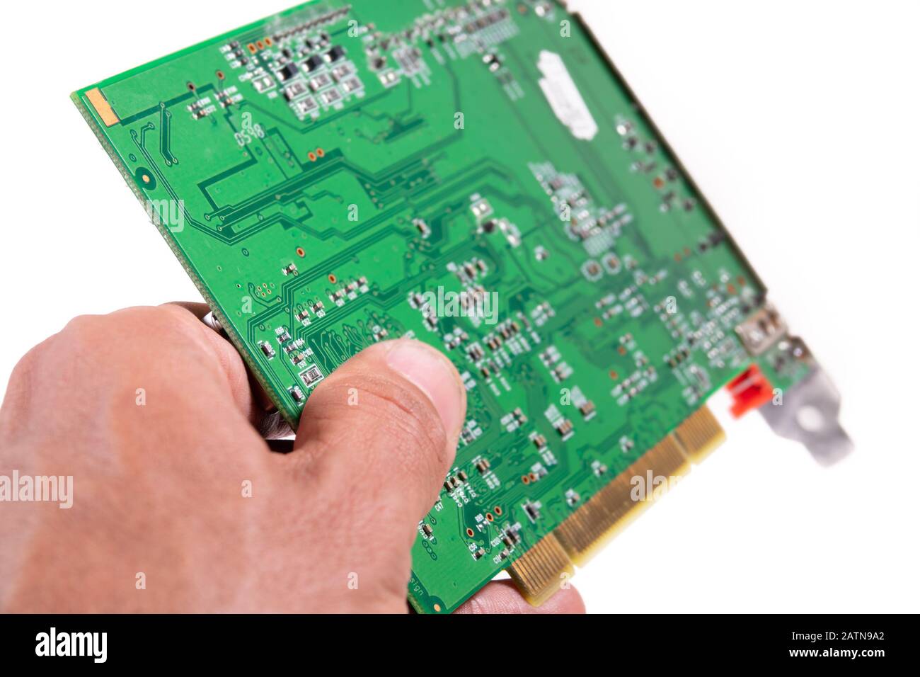 Left hand delivering old antique computer card Stock Photo - Alamy