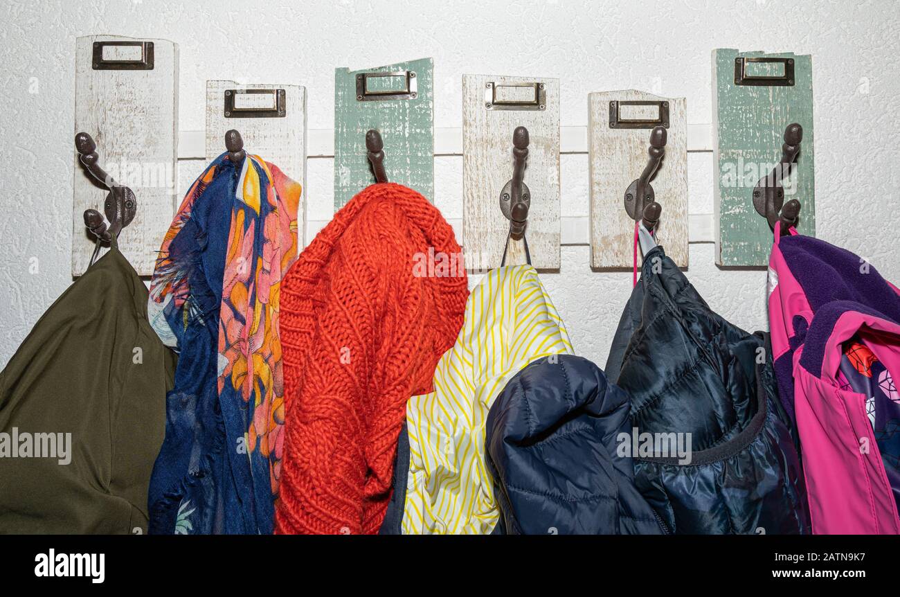 Denim jacket hanging on rack hi-res stock photography and images - Alamy