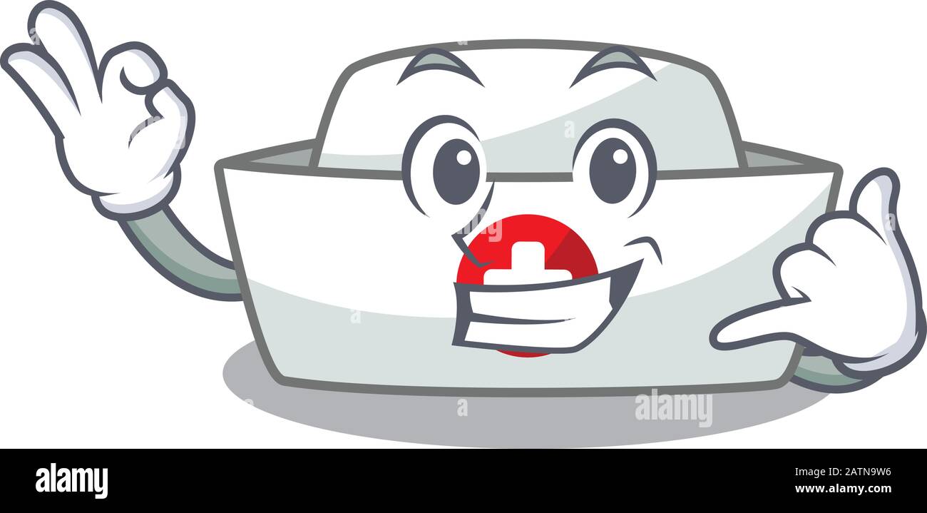 Call me funny nurse hat mascot picture style Stock Vector Image & Art ...