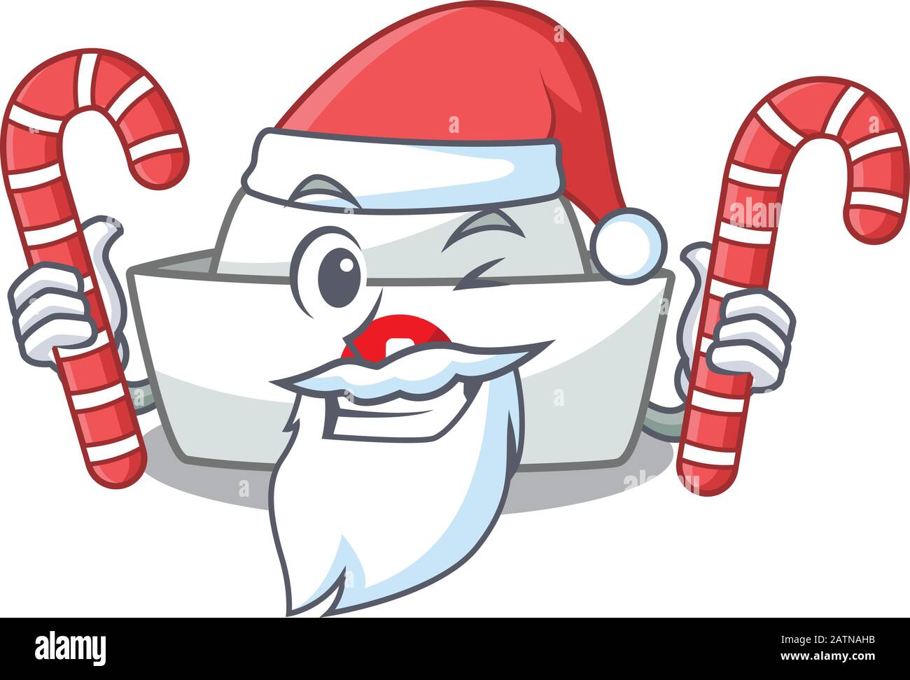 Nurse hat Cartoon character in Santa costume with candy Stock Vector ...