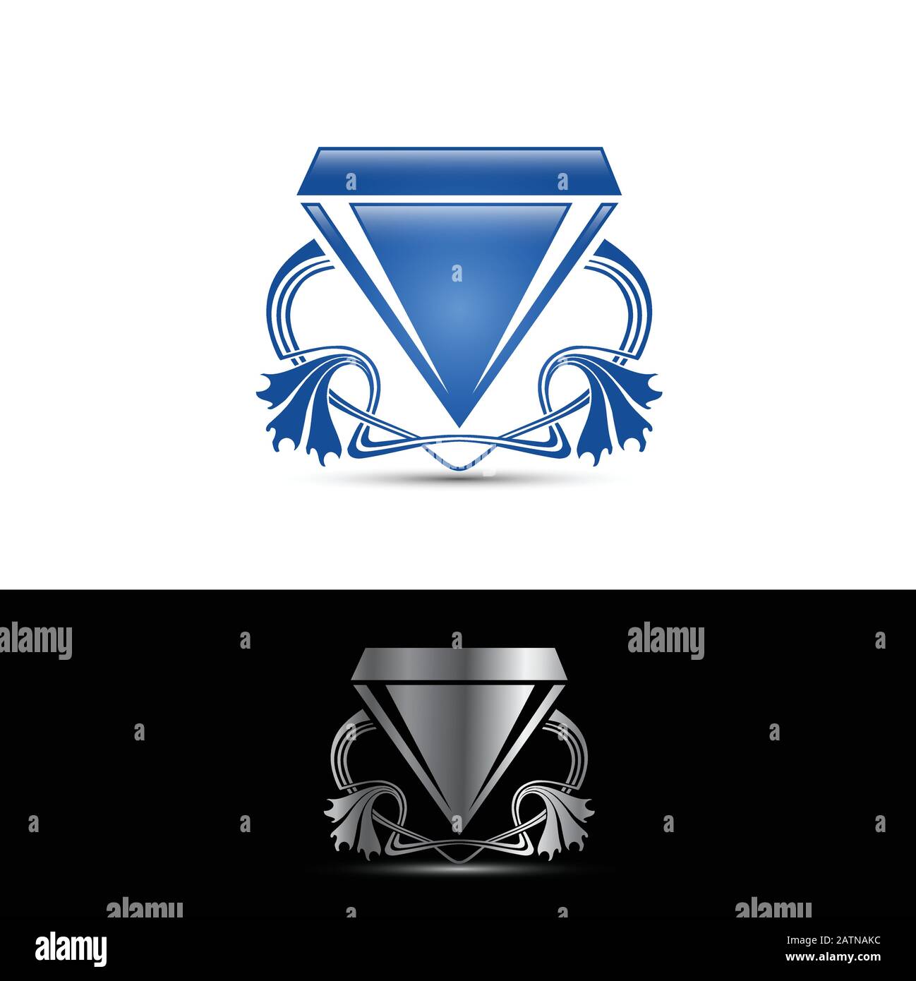 Vector illustration. Diamond on the round button Stock Vector Image ...