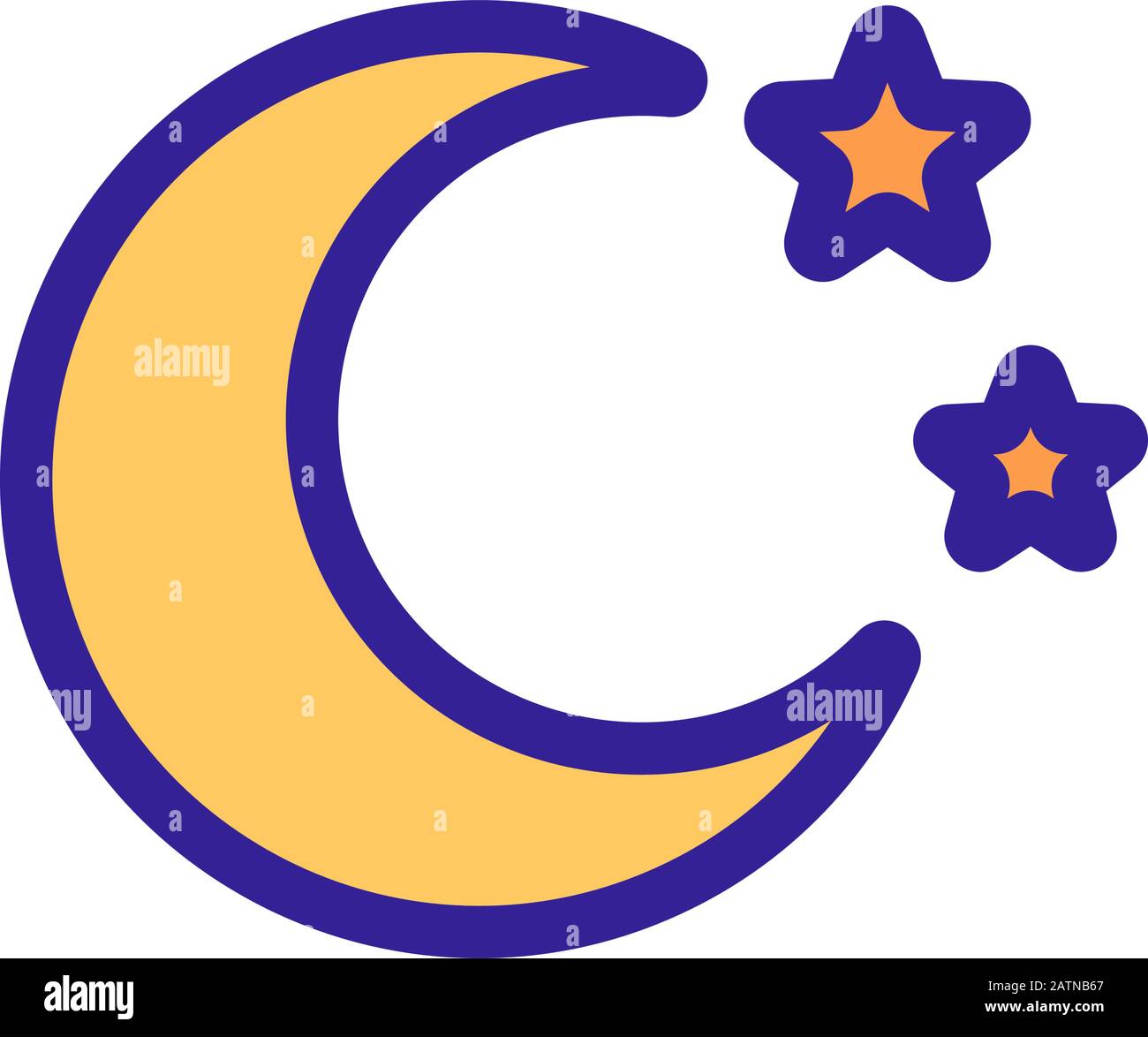 Night month icon vector. Isolated contour symbol illustration Stock ...