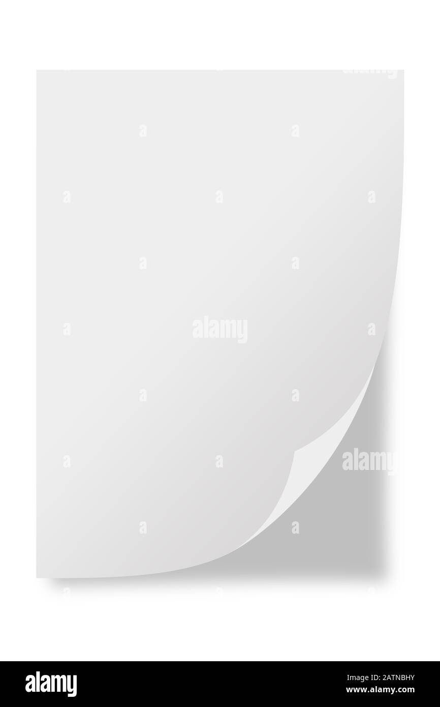 White Paper sheet isolated on white background Stock Photo - Alamy