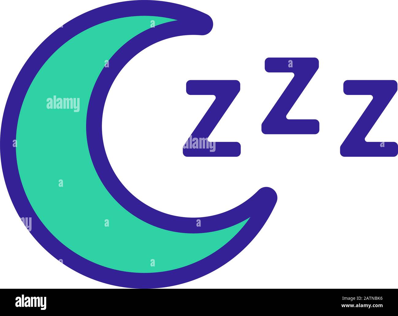month and snoring icon vector. Isolated contour symbol illustration ...