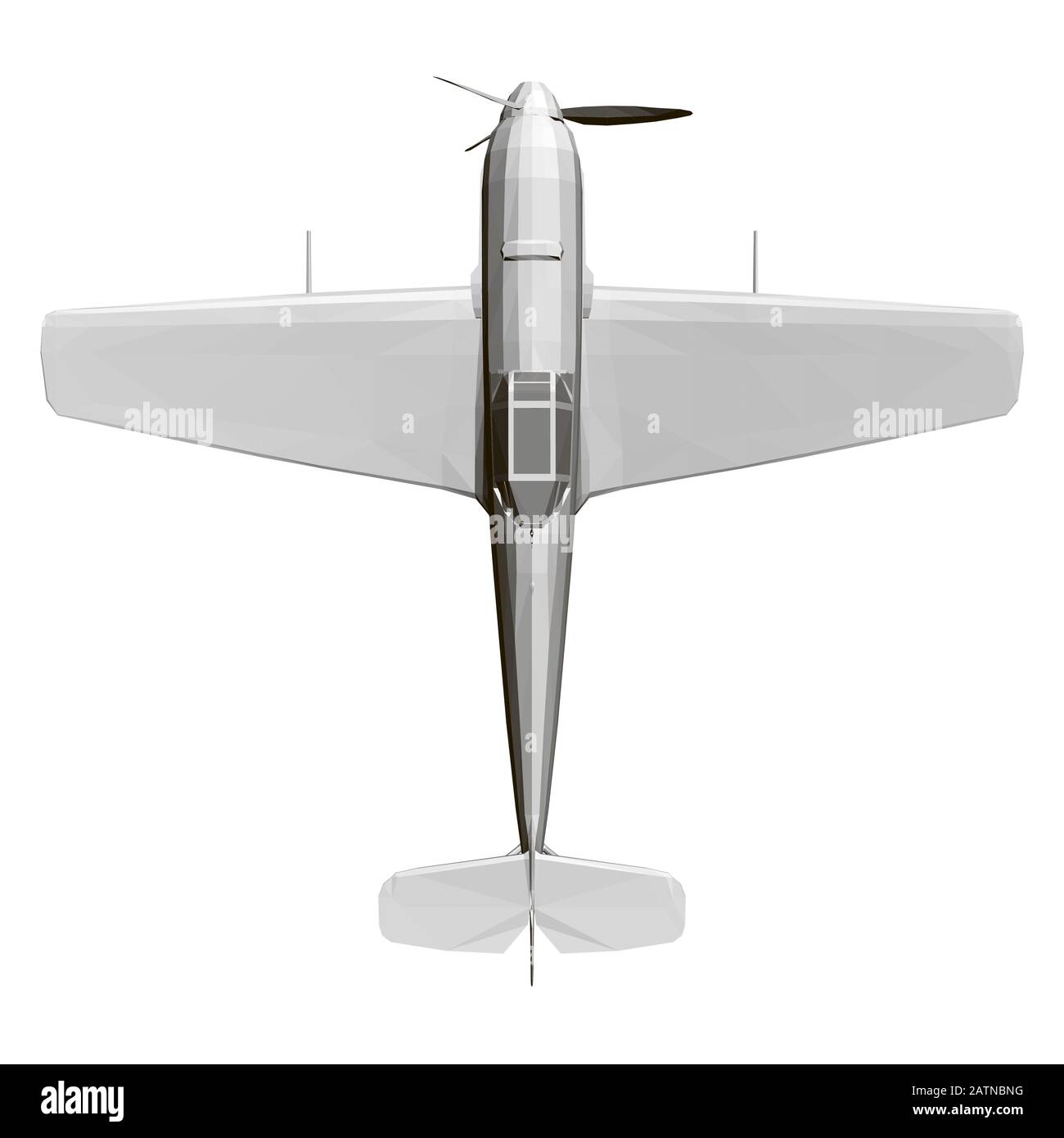 Old German military aircraft. Polygonal airplane isolated on a white ...