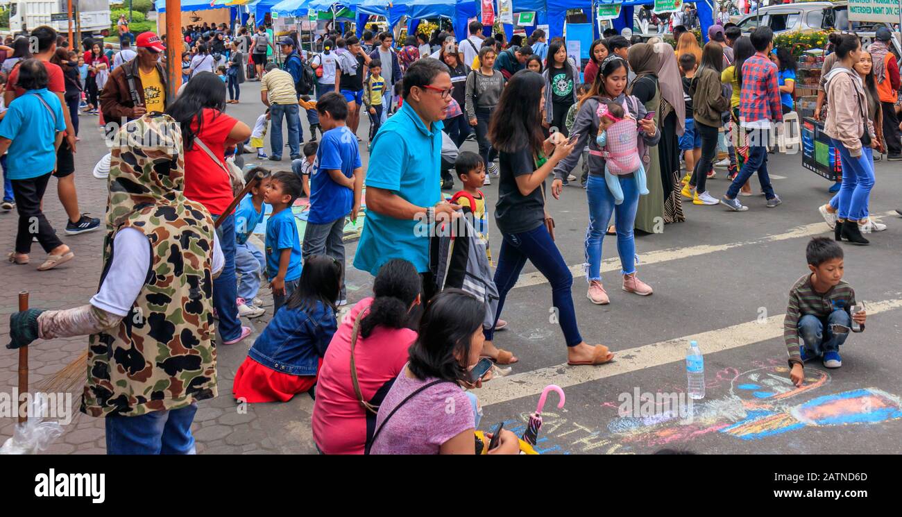Baguio, Philippines - December 22, 2019: People Walking At Session Road ...