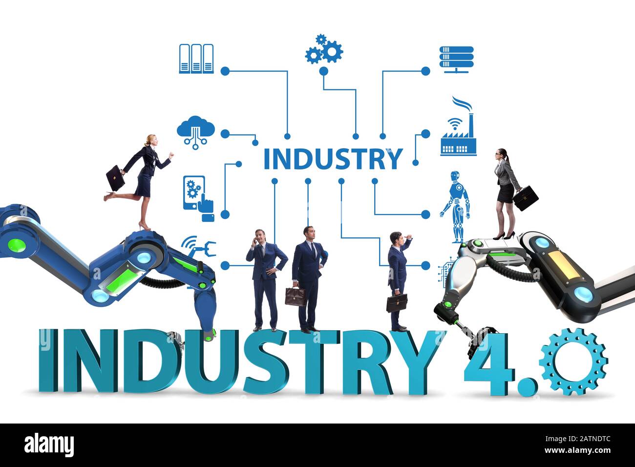 The modern industry 4.0 technical automation concept Stock Photo - Alamy