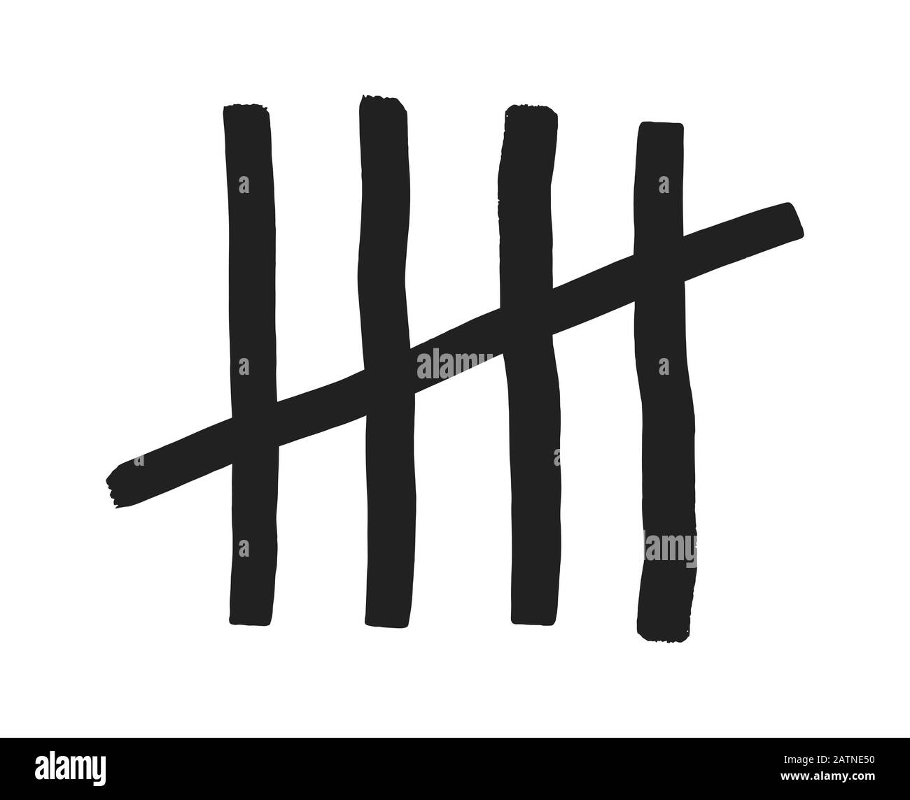 Five tally marks on white board hand drawn dirty art style vector ...