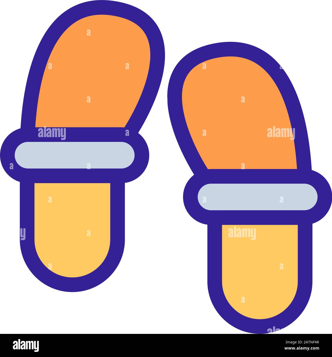 Homemade slippers icon vector. Isolated contour symbol illustration ...