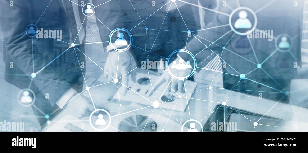 Double exposure people network structure HR - Human resources ...