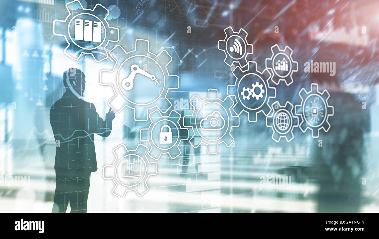 Technology innovation and process automation. Smart industr Stock Photo ...