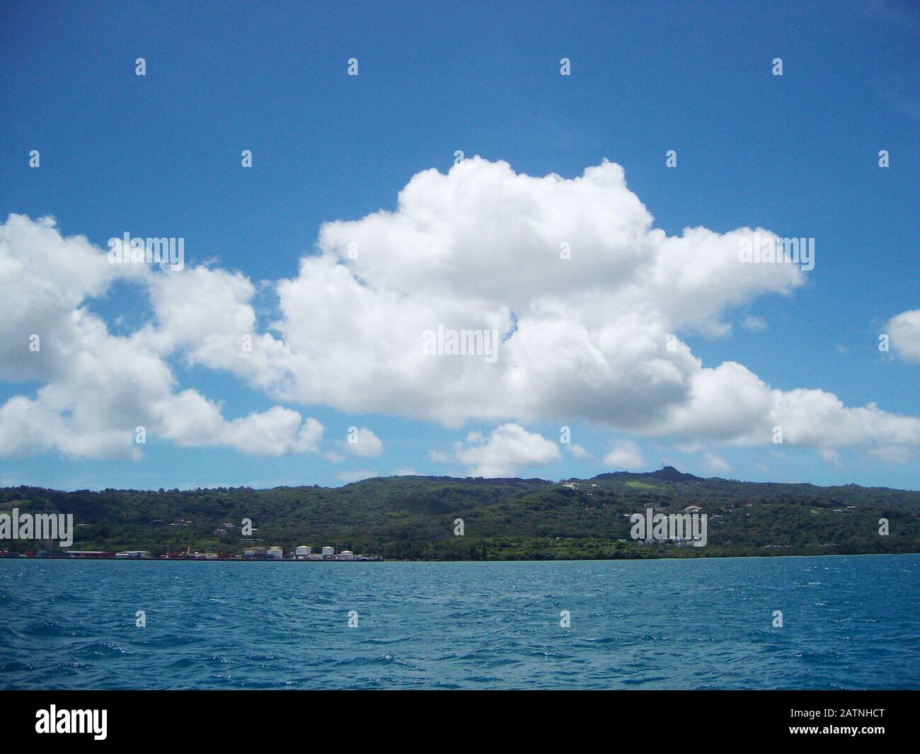Coastal view of Saipan with beautiful clouds above Stock Photo - Alamy