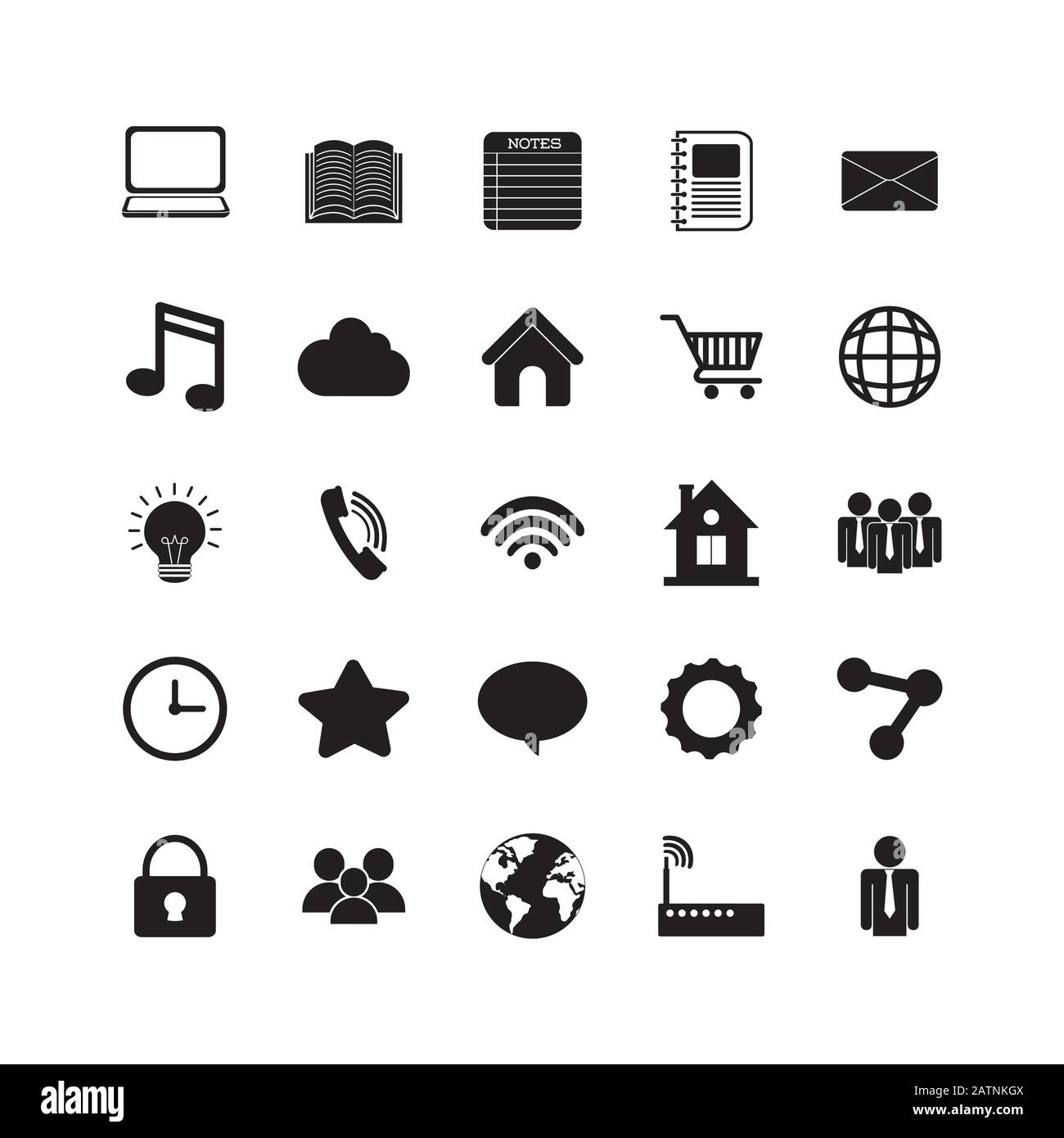 Silhouettes icon set design, Digital marketing ecommerce shopping ...