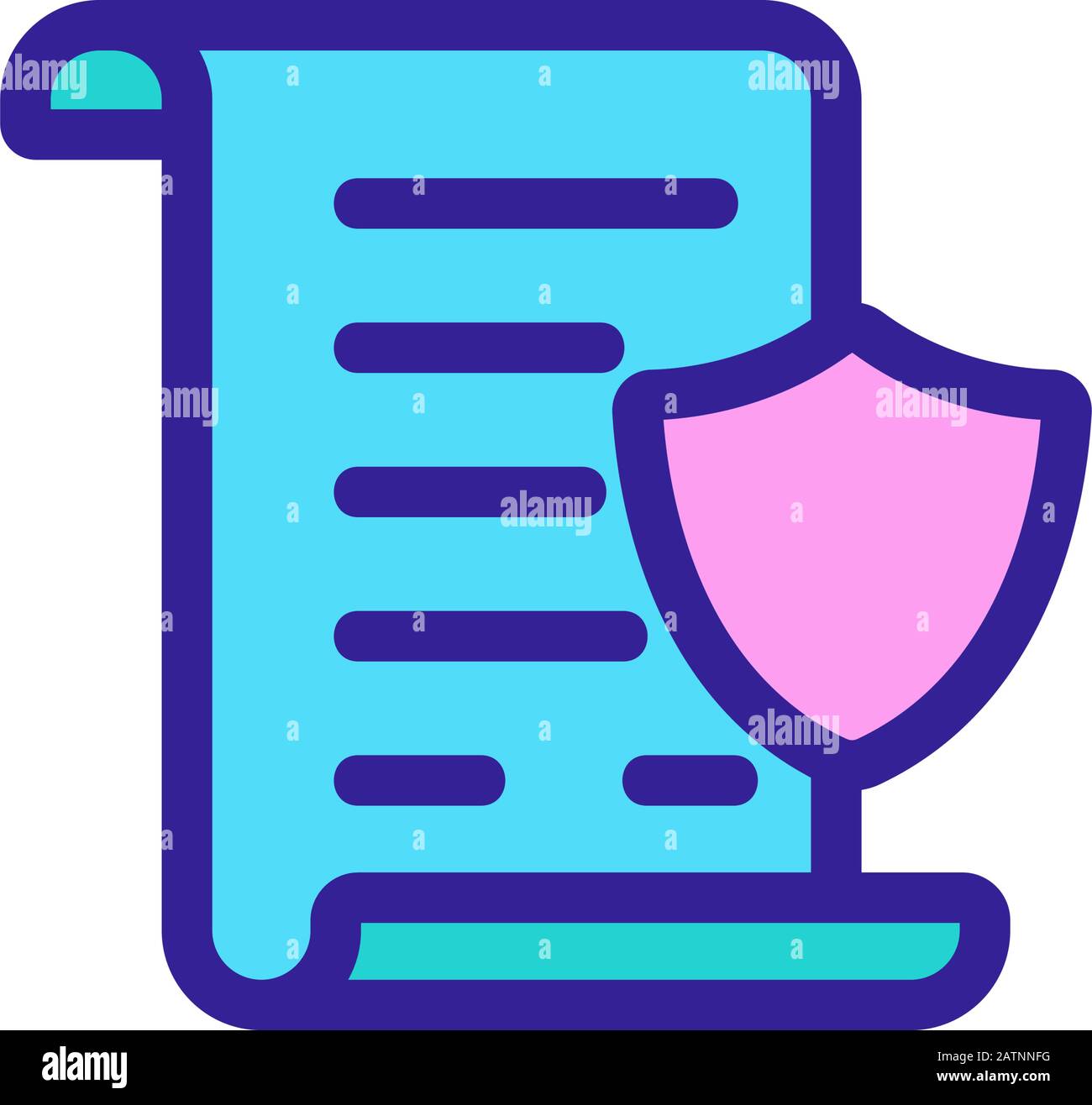 Protect the document icon vector. Isolated contour symbol illustration ...