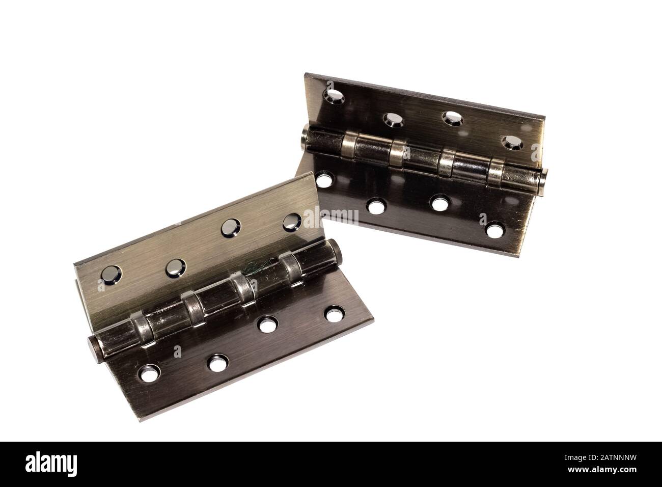 Door hinges close up isolated on a white background Stock Photo - Alamy