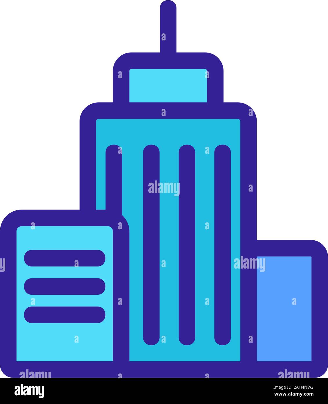 Urban houses icon vector. Isolated contour symbol illustration Stock ...
