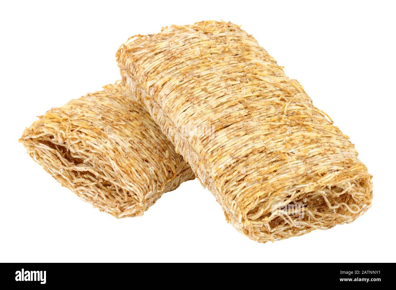 Shredded wheat breakfast cereal isolated on a white background Stock ...