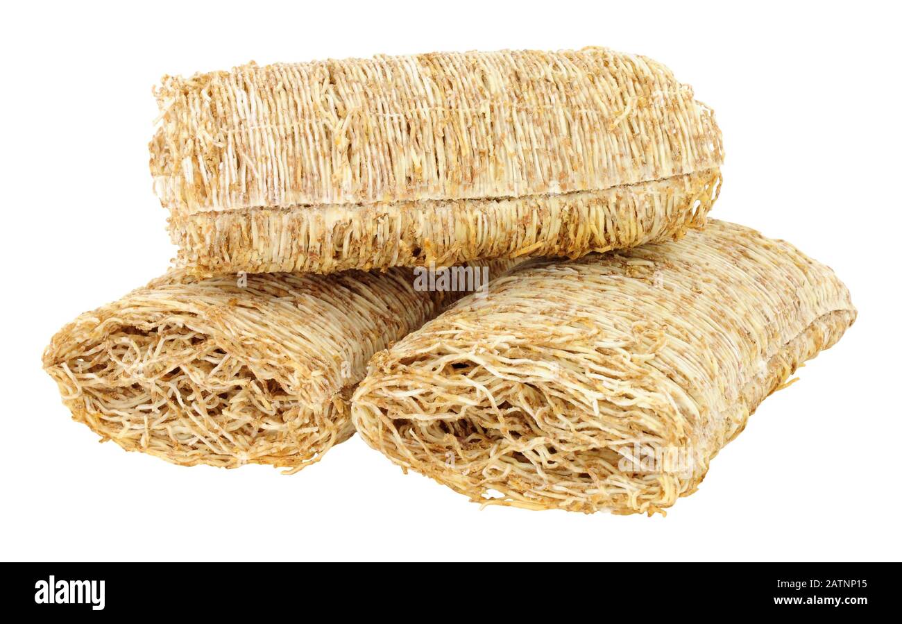 Shredded wheat breakfast cereal isolated on a white background Stock ...