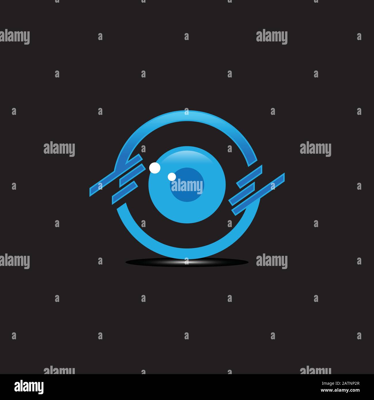 Round ring circle and infinity loop symbol, technology icon, circle ...